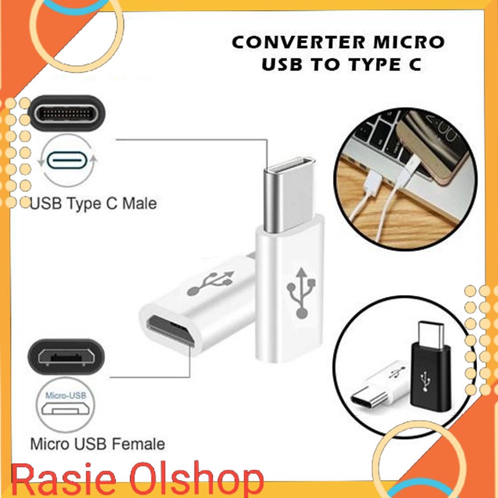 Jual Converter Micro USB to Type C no Cable/Original Konektor Mikro USB ...