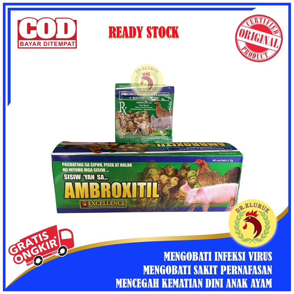 Jual Ambroxitil Obat Antibiotik Ayam Philipines (1 sachet ) | Shopee ...
