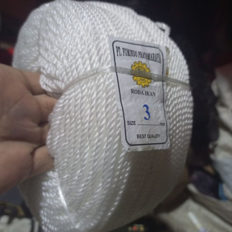 Jual Tali tambang palstik 3mm putih | Shopee Indonesia