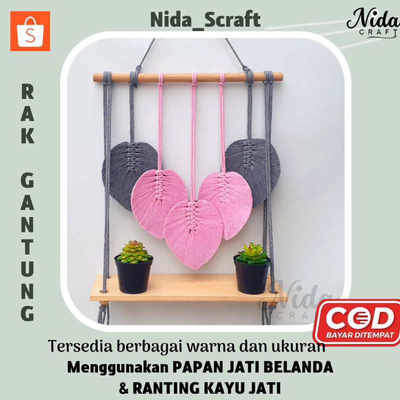 Jual Ambalan Macrame/Macrame Shelf / Rak Gantung Macrame | Shopee Indonesia