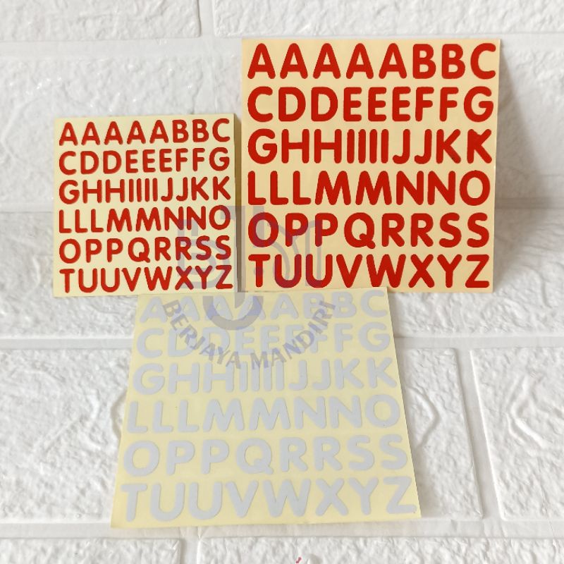Jual Cutting Sticker Nama Abjad Stiker Alphabet Huruf Reflektif ...