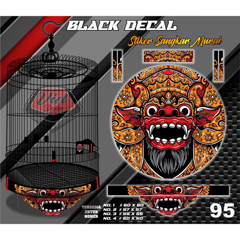 Jual Stiker Sangkar Burung Murai Decal Kandang Bulat Radja No 1 2 3 4 ...