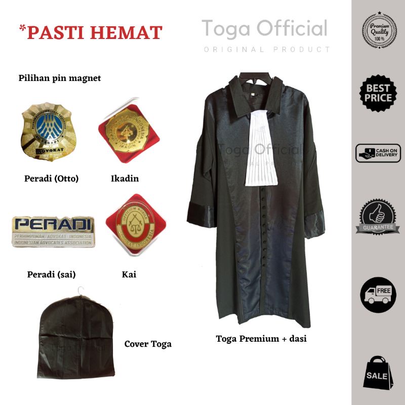 Jual TOGA PENGACARA/ADVOKAT GABARDIN PREMIUM 100% ORIGINAL BLACK ...