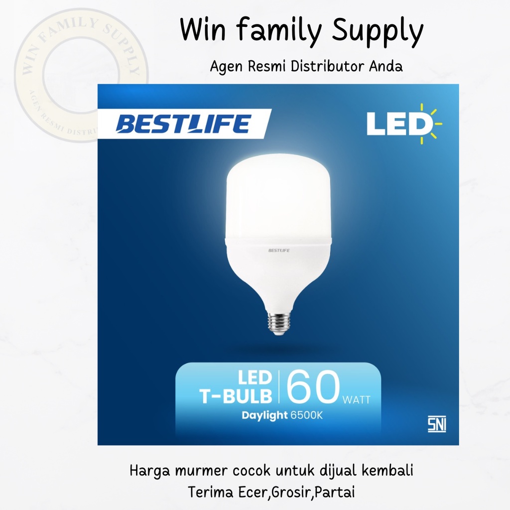 Jual Bestlife Lampu LED T-bulb 60 Watt 6500k Putih Lampu LED Jumbo Cahaya putih Lampu LED 60W ...