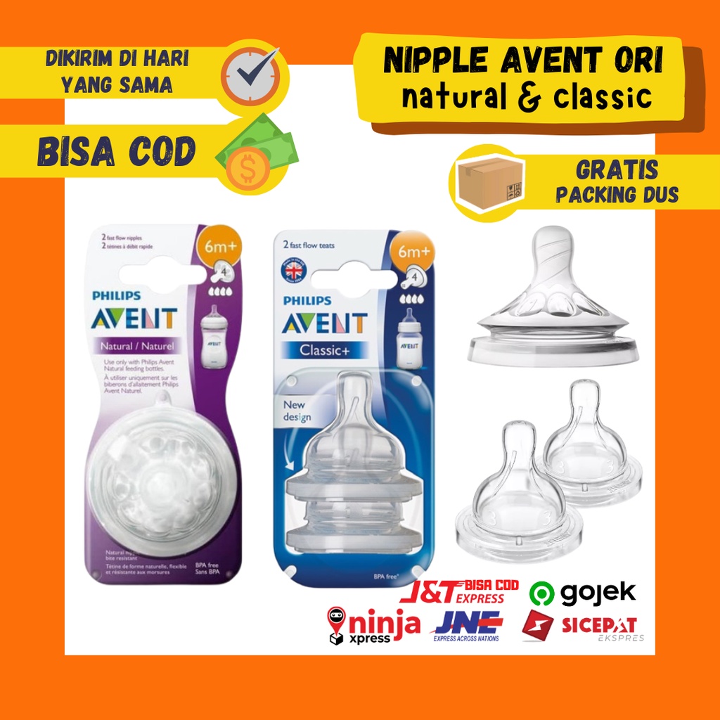 Jual Nipple Avent Natural Philip Philips Dot Karet Silicone Botol Susu ...