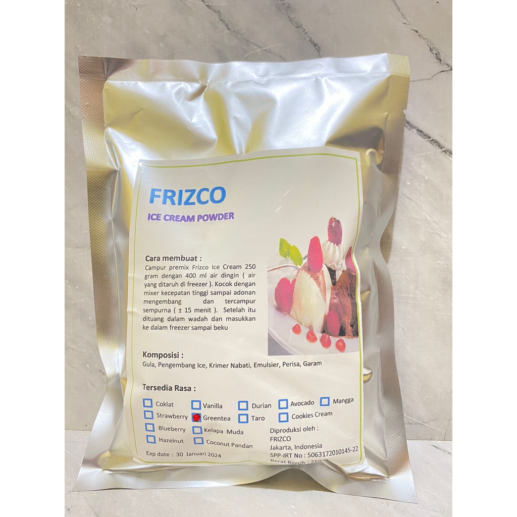 Jual FRIZCO ICE CREAM POWDER 250gr/TEPUNG INSTAN ES KRIM | Shopee Indonesia