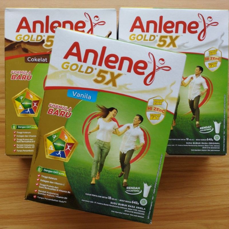 Jual Anlene Gold Plus 5x Cokelat Vanila Original 650 gr 640gr exp 2024 ...