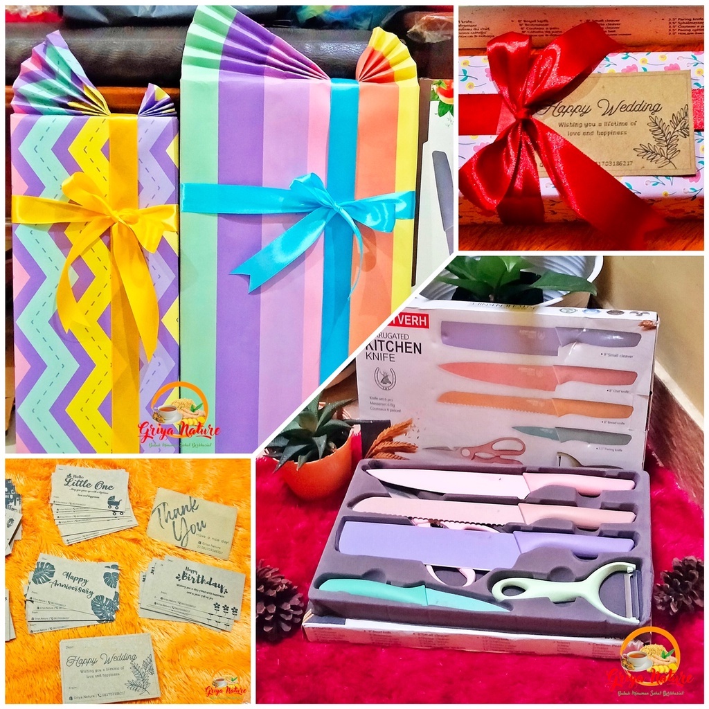Jual [COD] Kado Pernikahan / Pisau Dapur Set Stainless Anti Lengket ...