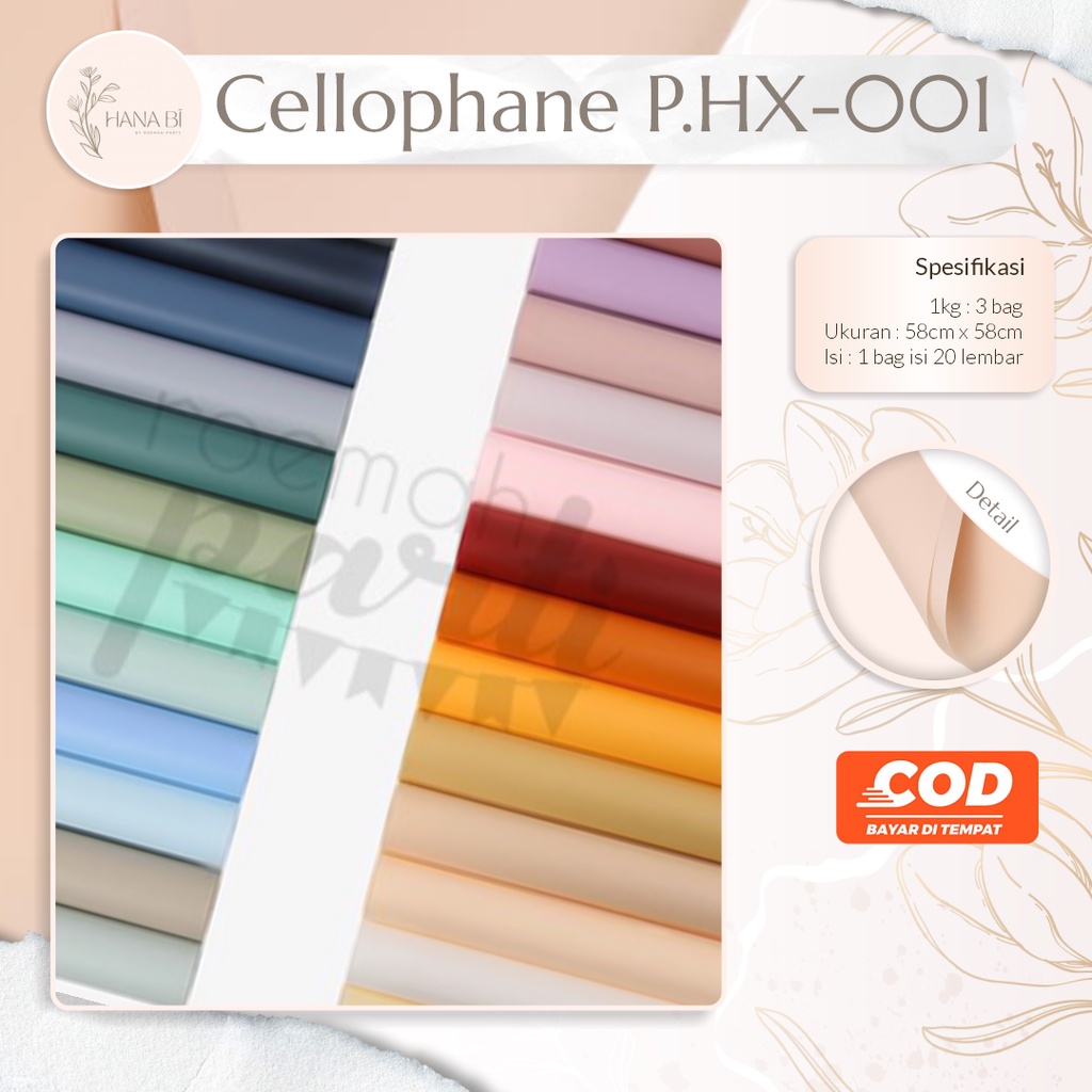 Jual 20 Lembar Cellophane Wrapping Paper Kertas Buket Bunga Korea Cellophane Paper Flower ...