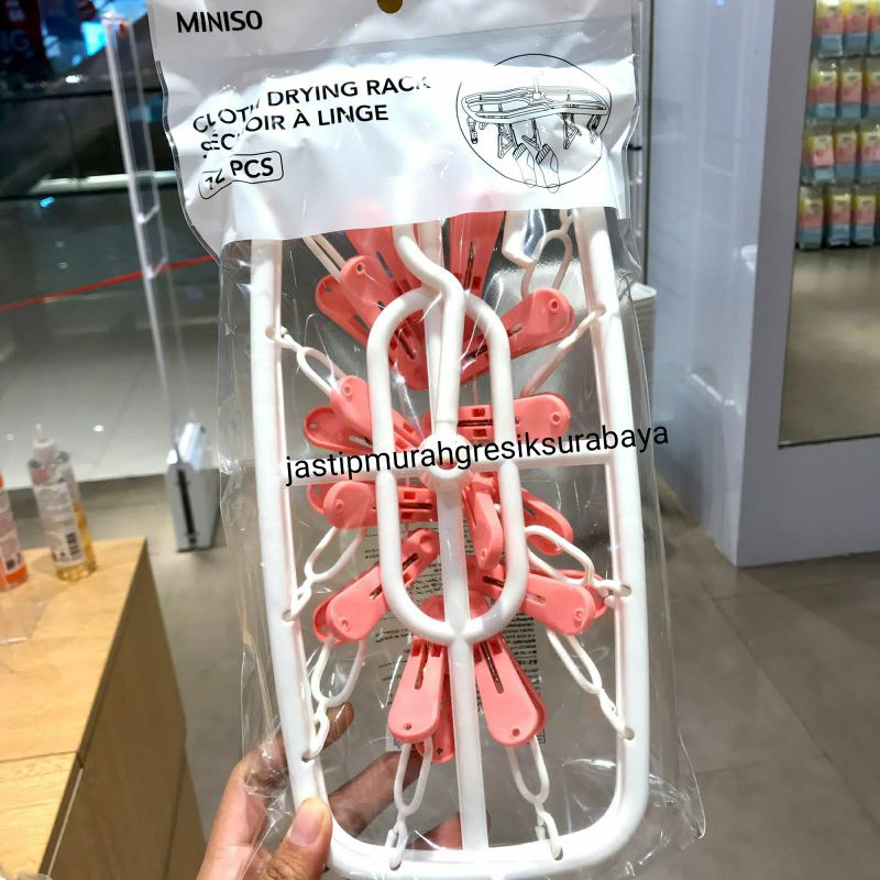 Jual CLOTH DRYING RACK MINISO JEPIT GANTUNG MINISO HANGER MINISO ...