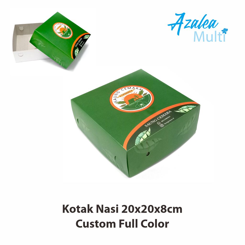 Jual Kotak Nasi Custom 20x20x8cm Tutup Terpisah Lunch Box Kardus ...