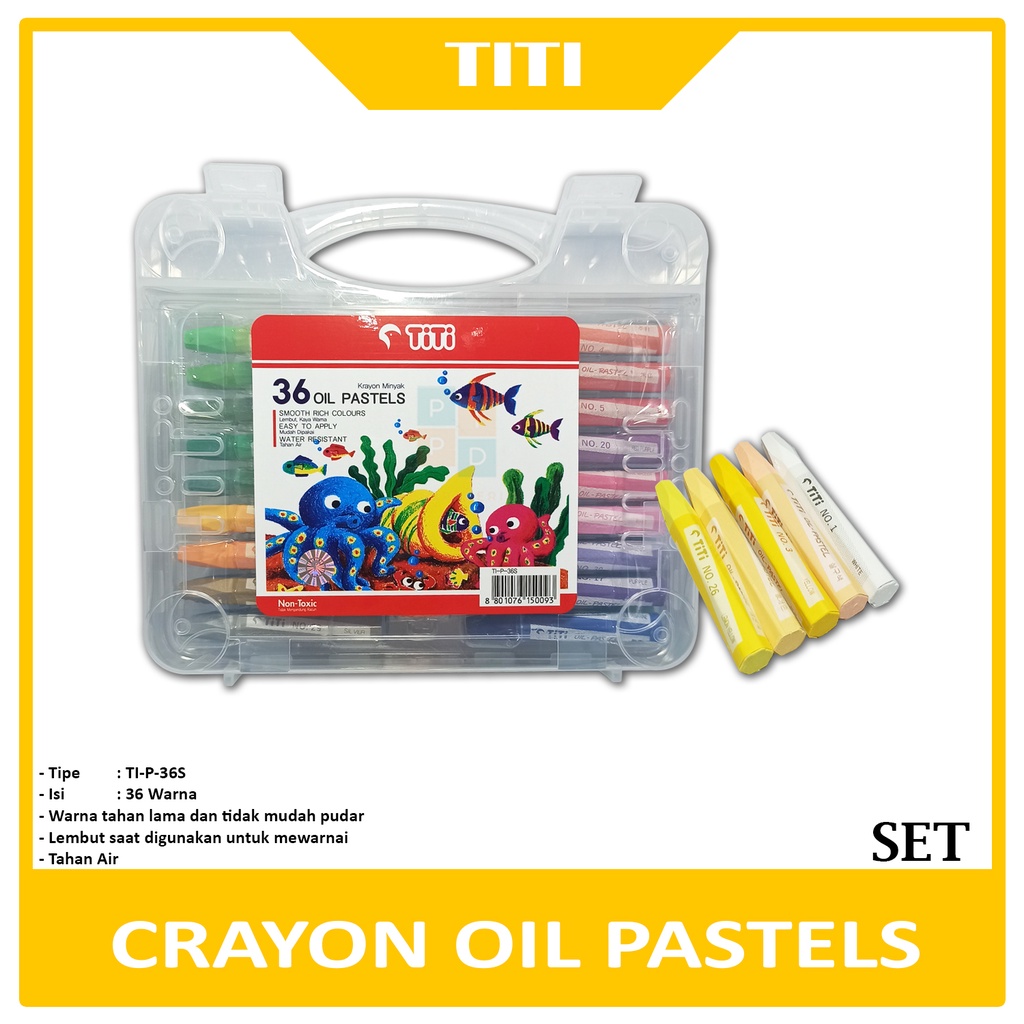 Jual TITI Crayon Oil Pastel 36 Color TI-P-36S 36 Warna Pastel -Set ...