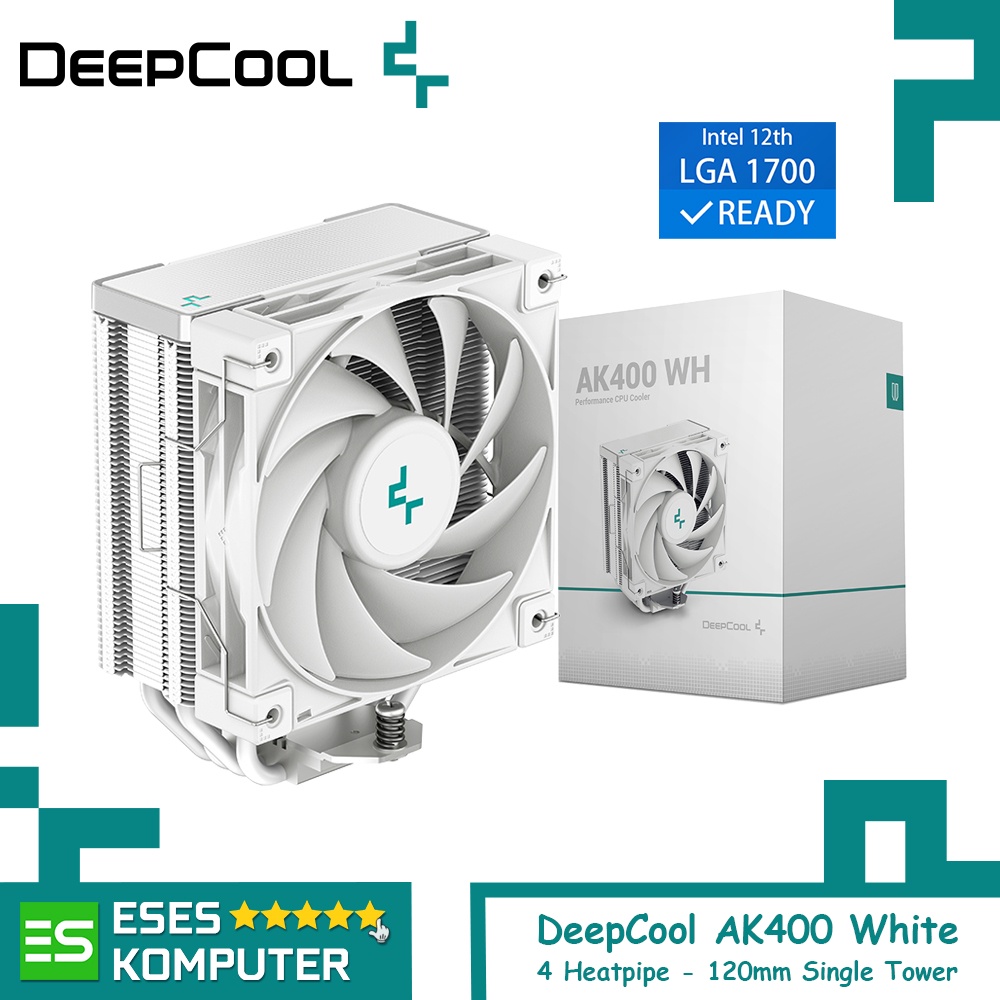 Jual HSF DeepCool AK400 WHITE Single Tower 120mm Air CPU Cooler Intel ...