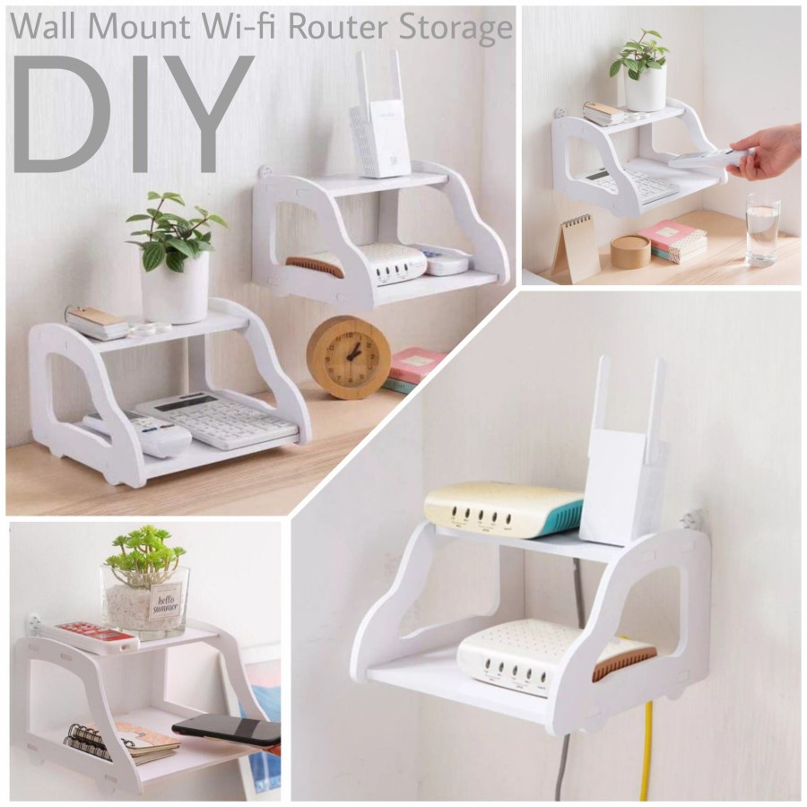 Jual Rak Dinding Router WIFI Rak Penyimpanan Set Top Box TV | Shopee ...