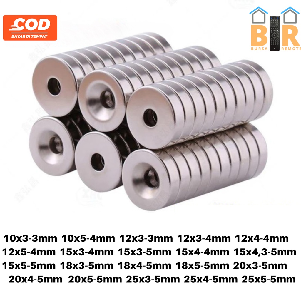 Jual Strong Magnet Super Kuat Neodymium Ring 10x3-3MM - 20x4-5MM NdFeB ...