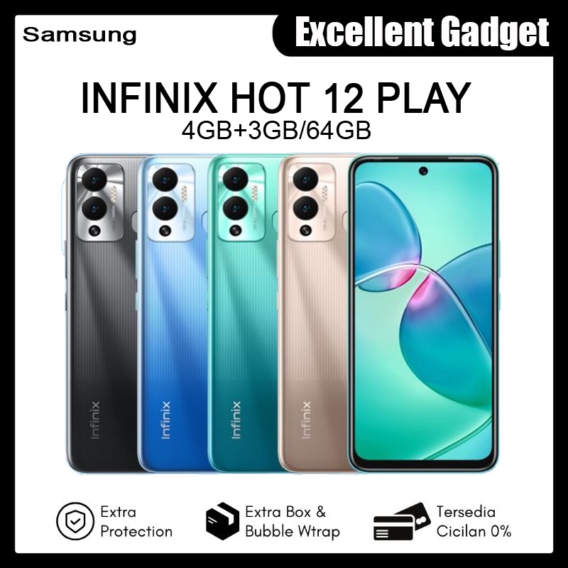 Jual Infinix Hot 12 Play 4GB+3GB Extended/64GB - Garansi Resmi | Shopee ...