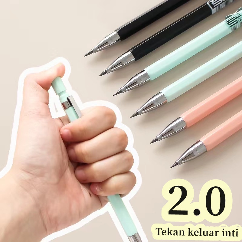 Jual Pensil Mekanik 2.0mm/ Mechanical Pencil Graphite Lead Automatic ...