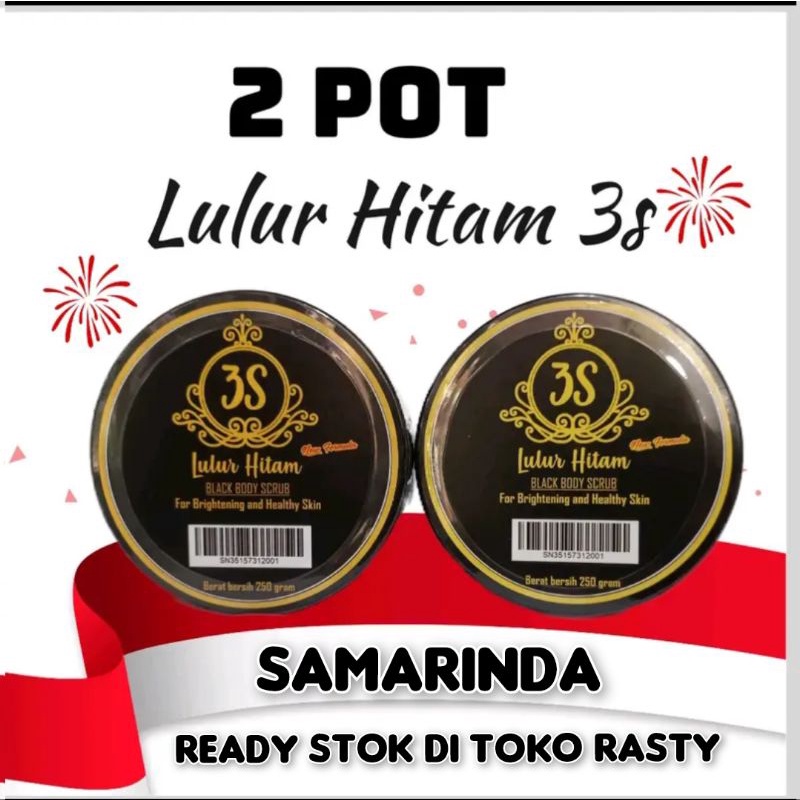 Jual lulur hitam 3s / lulur rempah kuning 3s 250 gr memutihkan kulit ...