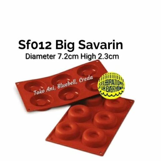 Jual Silikomart silicone flex big round savarin, diameter 7.2cm High 2.3cm, 6 cavity ( SF012 ...