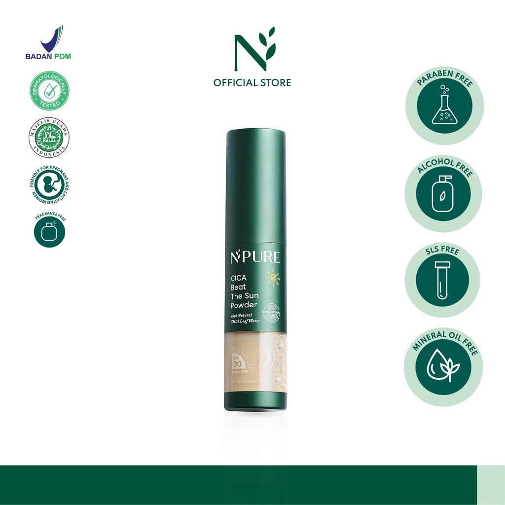 Jual N'PURE Cica Beat The Sun Powder SPF 30 UVA/UVB - NPURE Sunscreen ...