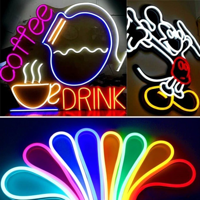 Jual Lampu LED Neon Flex 220V Sign LED Strip AC Flexible Sign 8W ...
