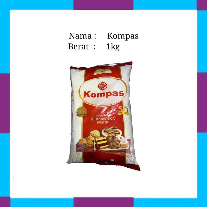 Jual Tepung Terigu Kompas Kemasan 1kg | Bekasi | Shopee Indonesia