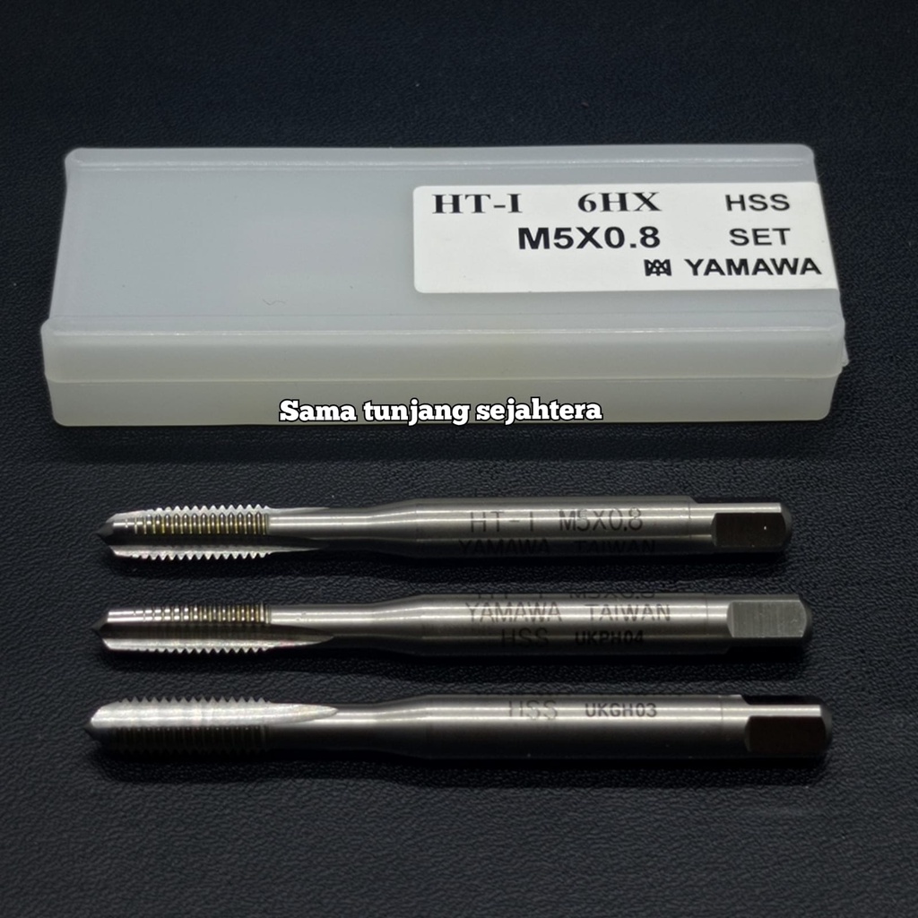 Jual YAMAWA HAND TAP M5 X 0.8 HSS ORIGINAL HARGA PER SET ISI 3 PCS ...