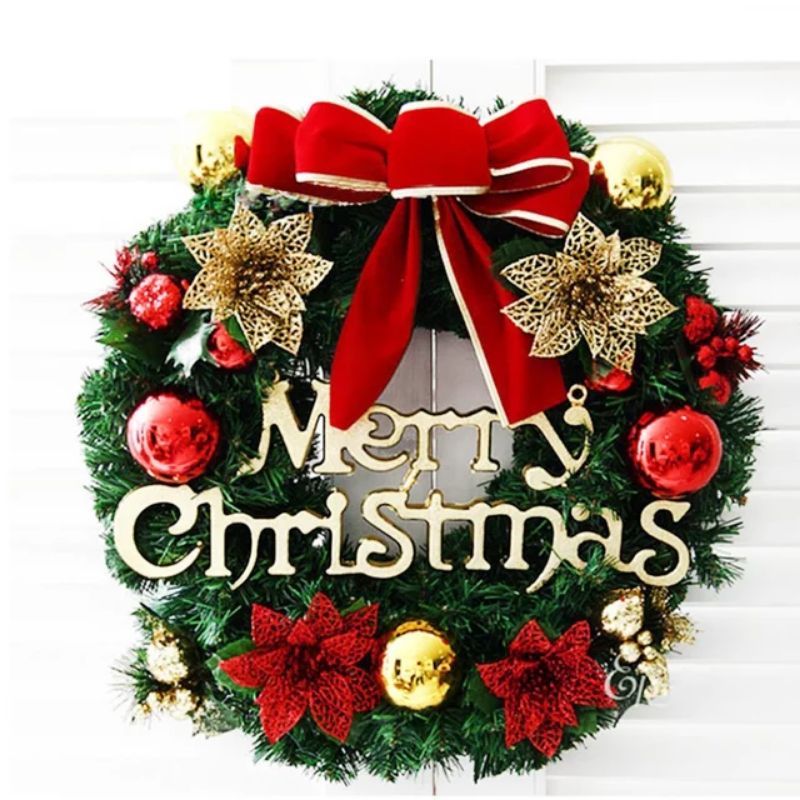 Jual Krans Natal Merry Christmas Garland Pintu Dekorasi Natal 30CM ...