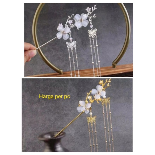 Jual Tusuk Konde Rambut Tradisional China Rumbai Double | Shopee Indonesia