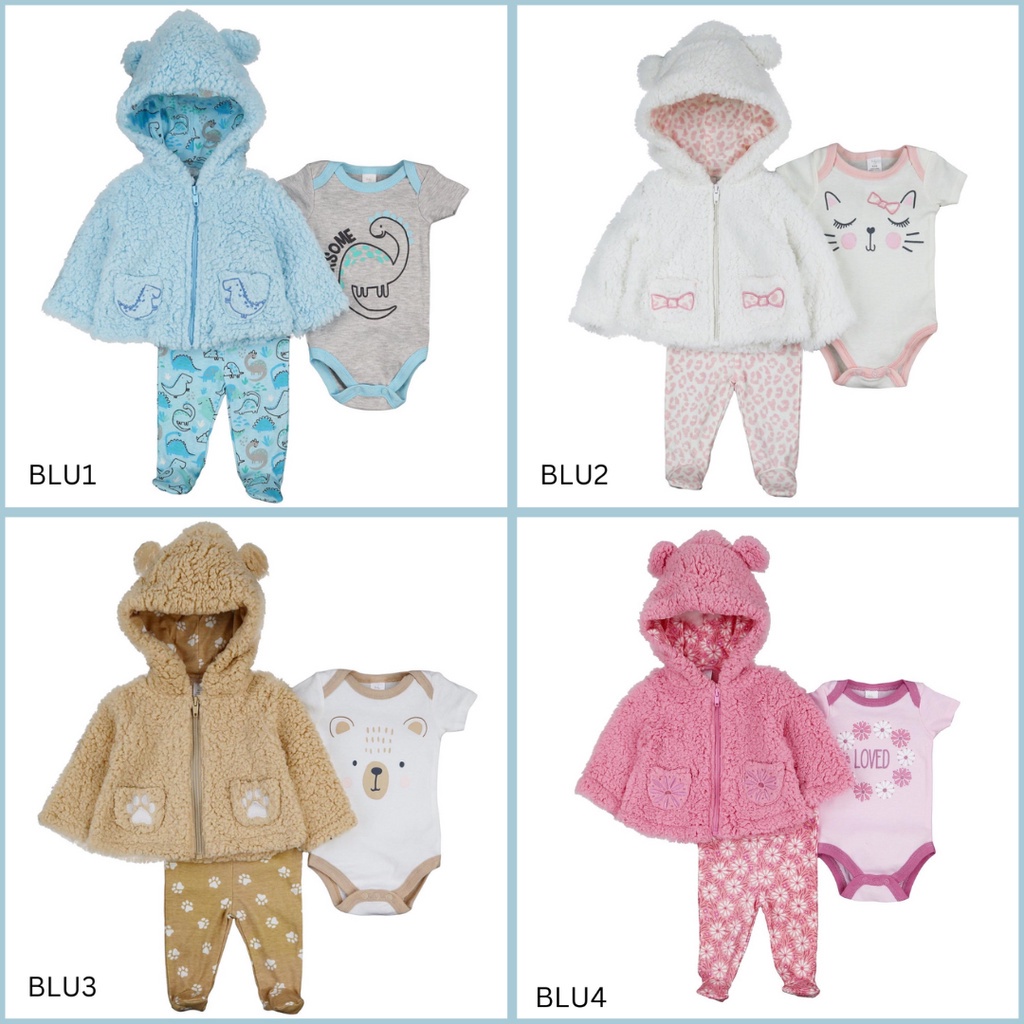 Jual MINIBOO - Jacket Set 3in1 kode BLU (PAKET JACKET BULU ANAK BAYI ...