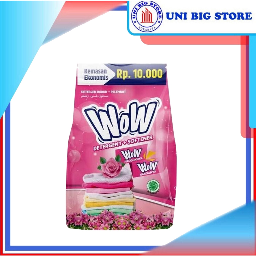Jual WOW Sabun Deterjen Bubuk Fresh Pink 500 gr Powder Cuci Baju ...