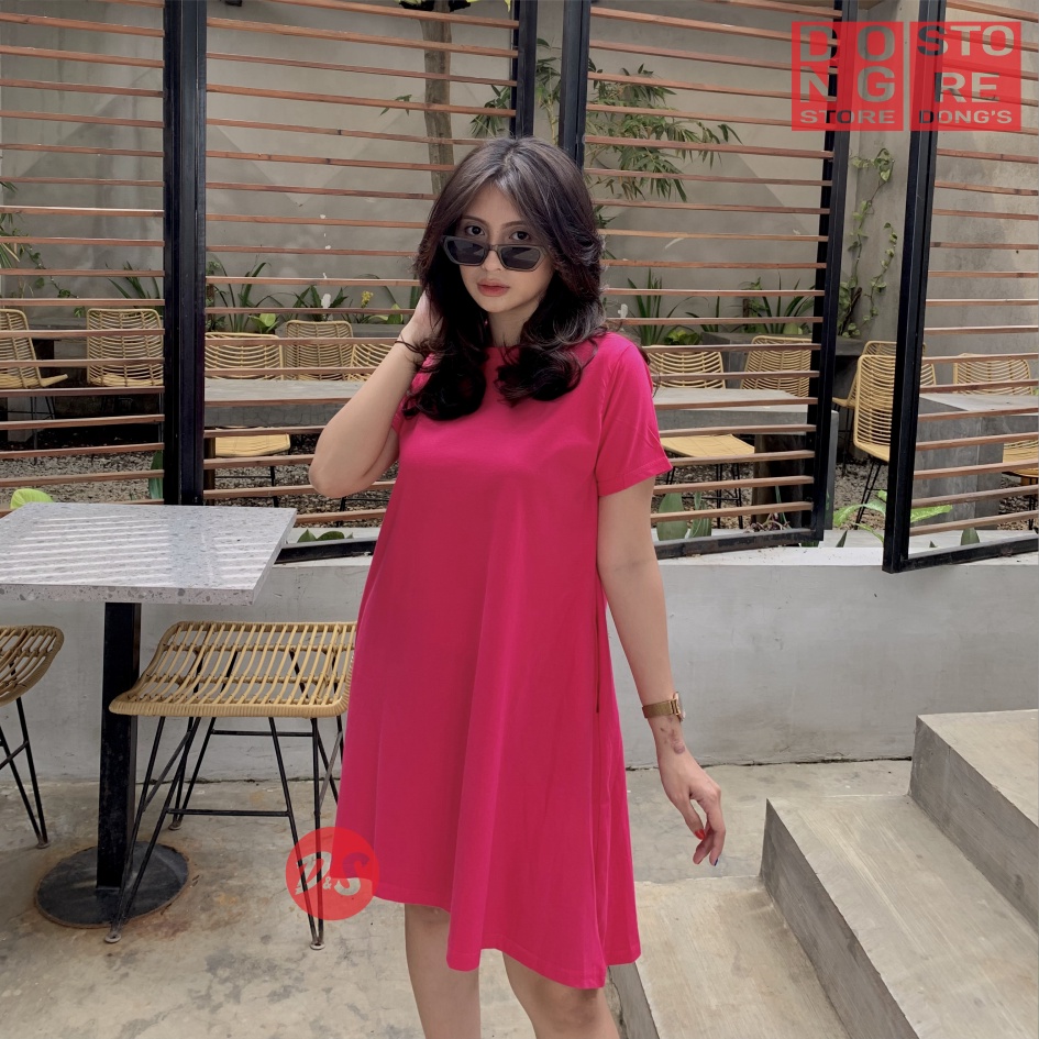 Jual Kaos Polos Dress Pocket Wanita Casual Fashion Korean Baju Atasan Midi Dres Saku Didua sisi ...