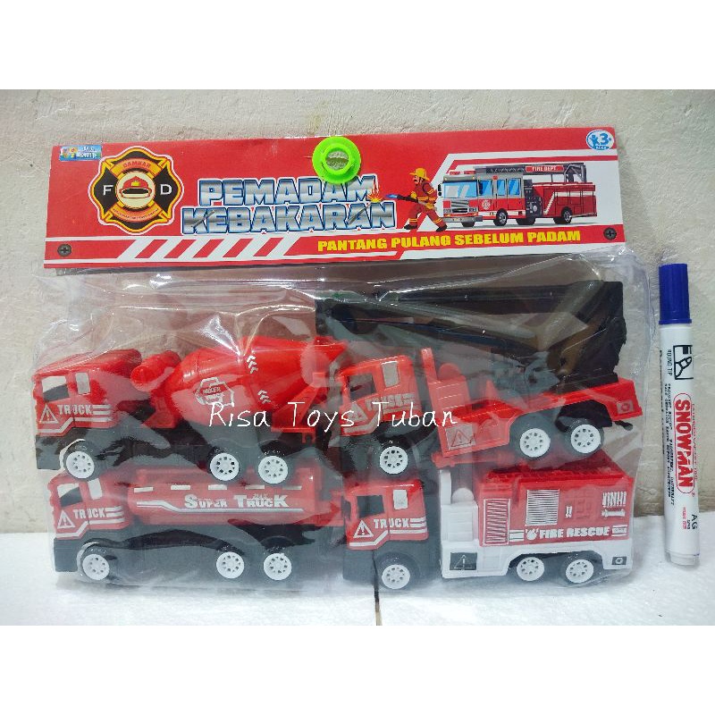 Jual MAINAN ANAK 4 MOBIL DAMKAR LENGKAP MT 55 / ANEKA MAINAN MOBIL ...