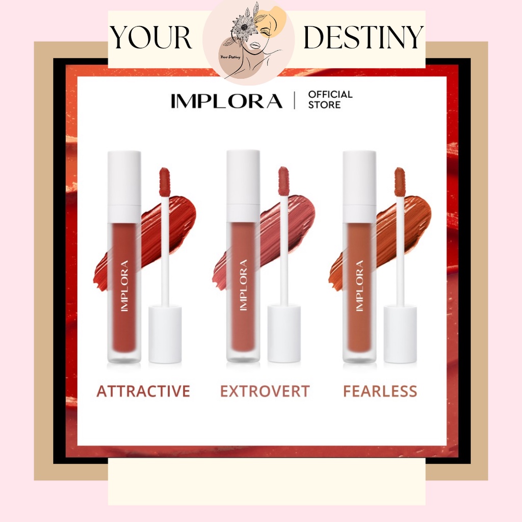 Jual IMPLORA LIp Velvet Attractive Extrovert Fearless Honest Naive ...