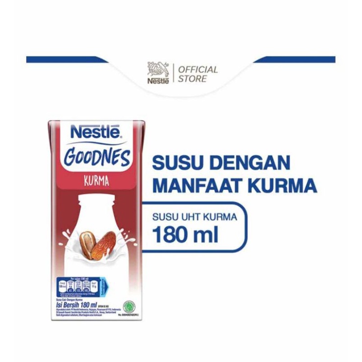 Jual Nestle Goodnes Susu UHT Kurma 180 ml | Shopee Indonesia