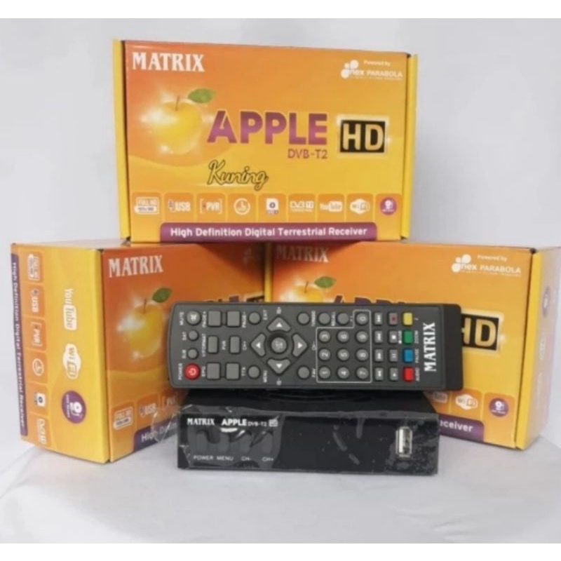 Jual RECEIVER MATRIX APPLE DVB T2 TV SET TOP BOX DIGITAL KUNING Dijamin ...