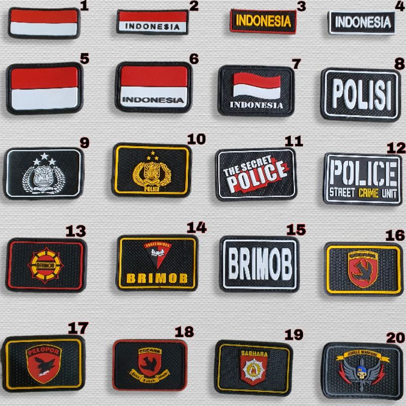 Jual patch rubber logo polisi / police / polri / brimob / gegana ...