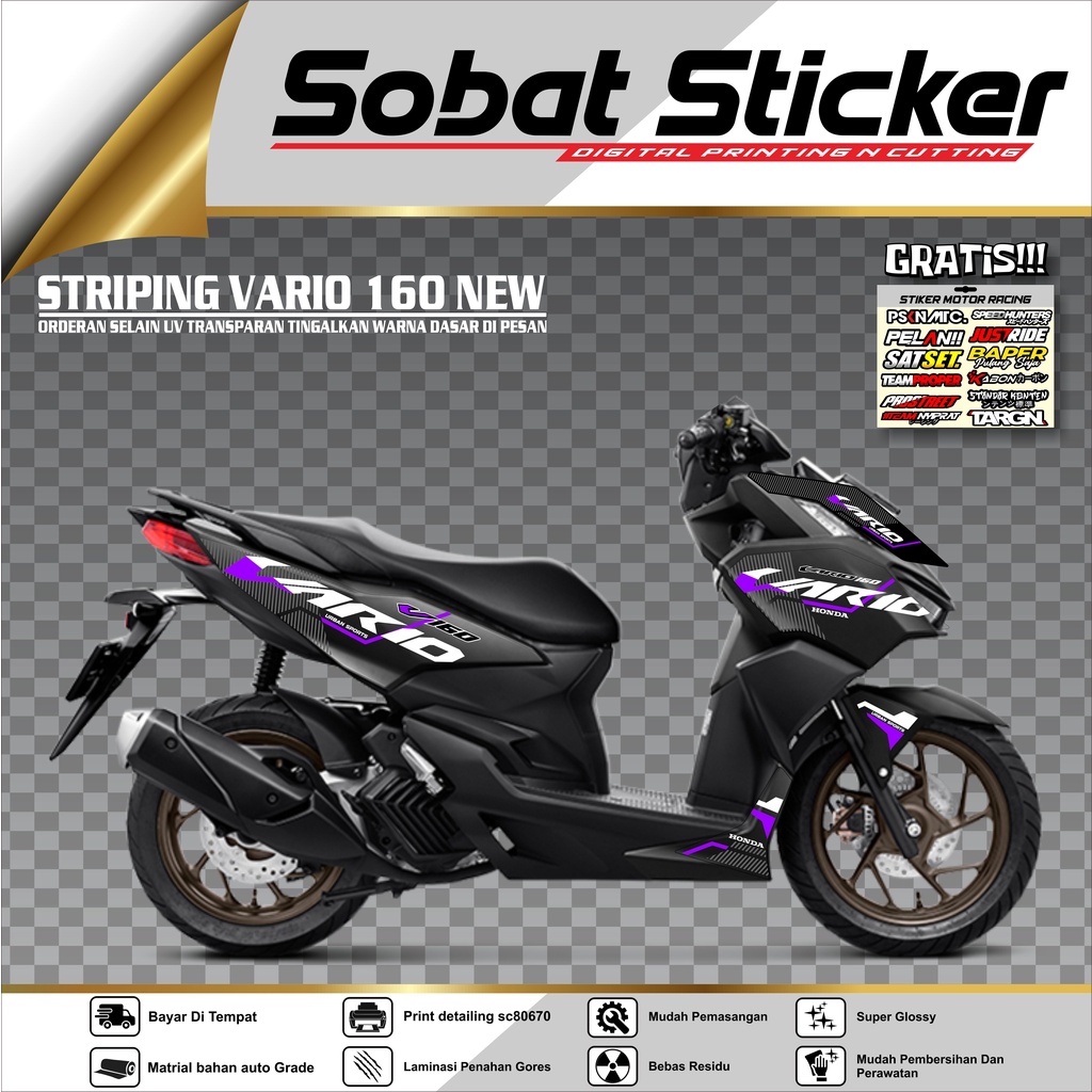Jual STRIPING VARIO 160 NEW STIKER MOTOR TRANSPARAN HOLOGRAM VIRAL ...