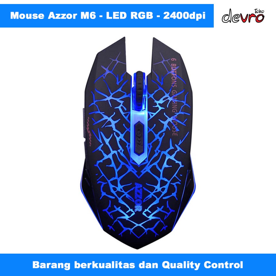Jual AZZOR Wireless Gaming Mouse Silent Click 2400 DPI - M6 | Shopee Indonesia