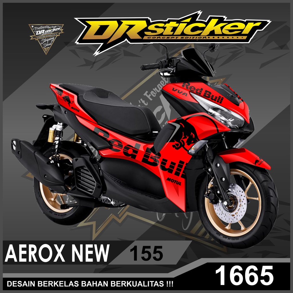 Jual Decal Sticker motor Aerox New 155 Lis Variasi Logo red bull Stiker ...