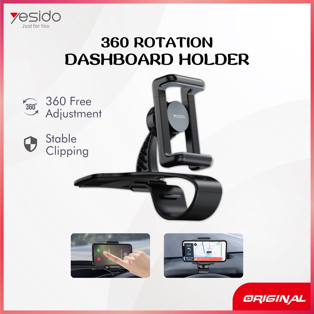 Jual YESIDO 360 Dashboard Car Phone Holder Mount Universal Flexible ...