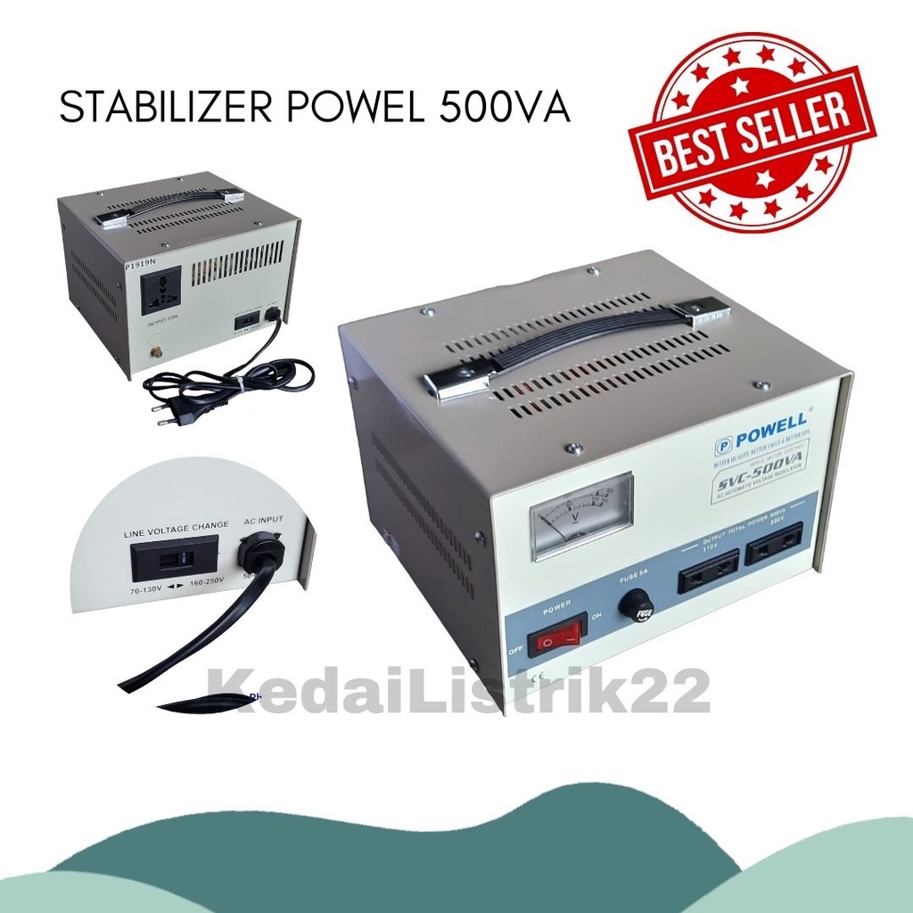 Jual Stabilizer listrik POWELL 1 phase 500Va 220V POWEL | Shopee Indonesia