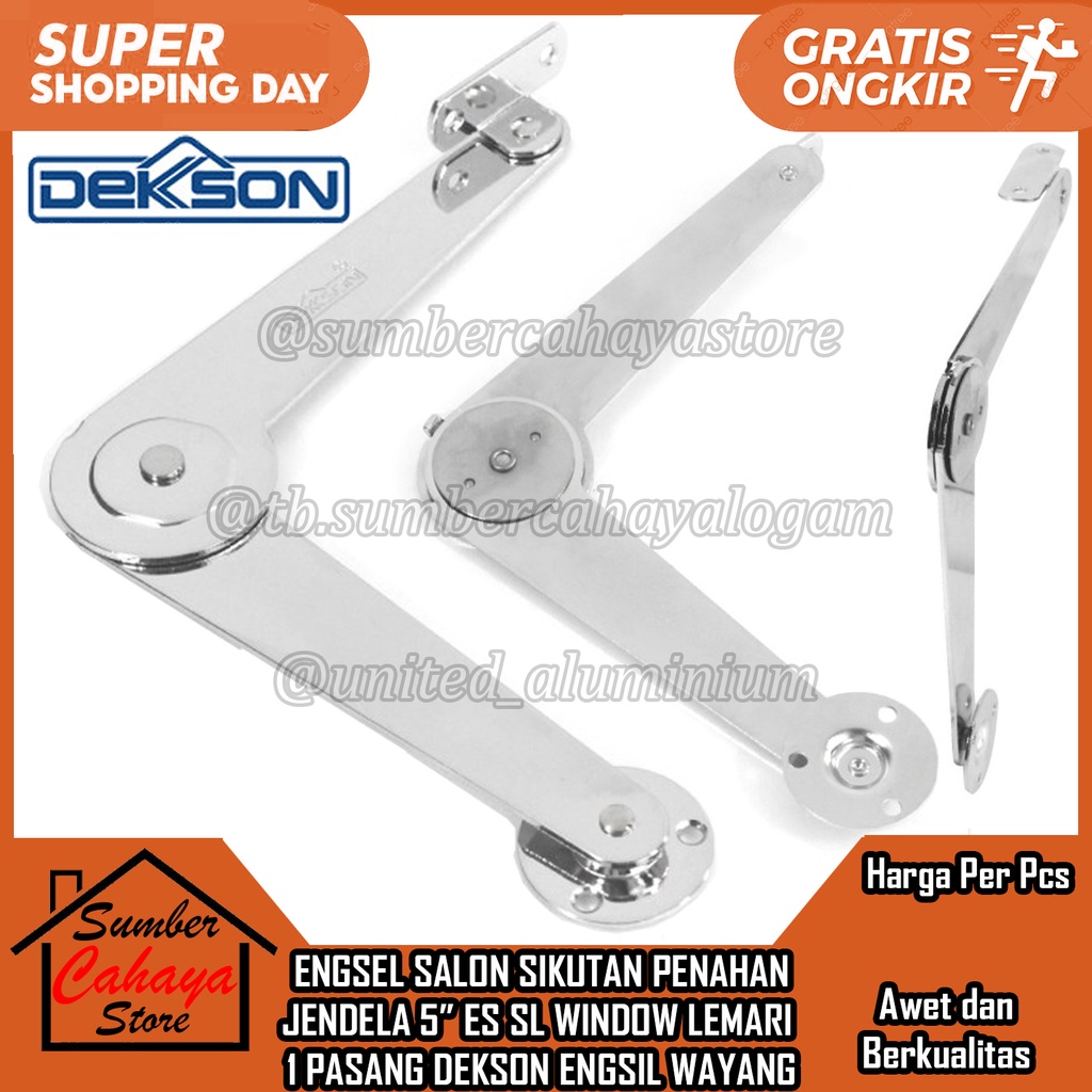 Jual DEKSON Hinge Engsel Salon Sikutan Es Sl 5" 9" Cp Jendela Engsil ...