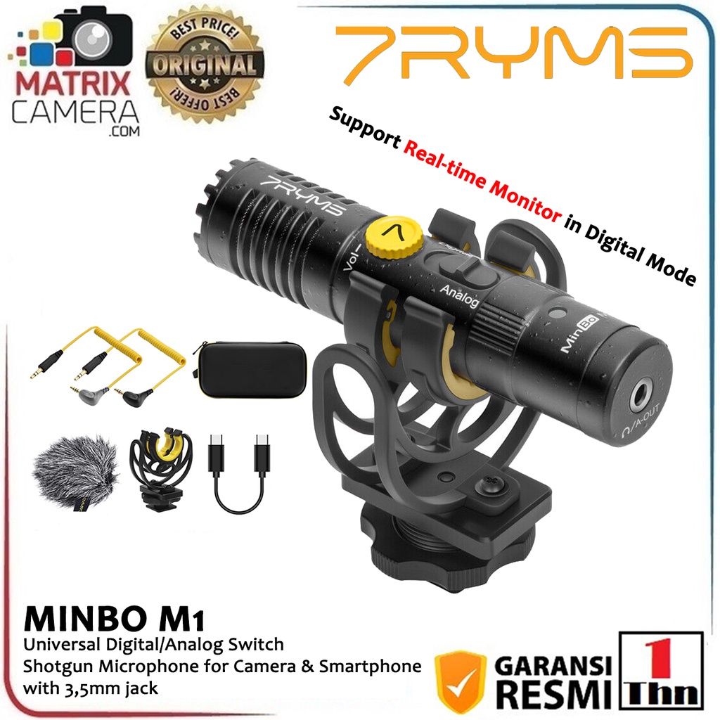 Jual 7RYMS MinBo M1 Universal Shotgun Cardioid Microphone for Camera ...
