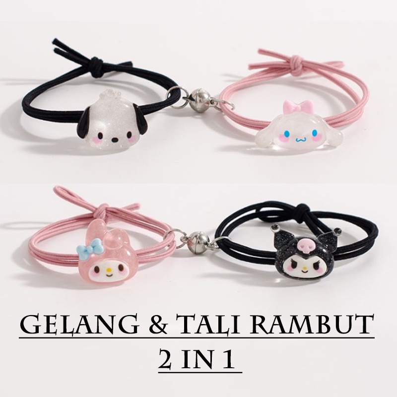 Jual [COD]2 Pcs/1 Pasangan Gelang & Tali Rambut 2 In 1 Tali Magnetik ...