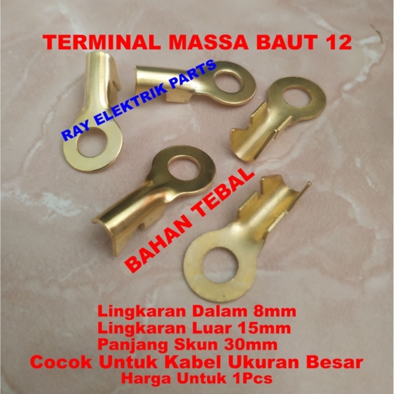 Jual Terminal Skun Massa Ring Baut 12 TEBAL - M8 Diameter Lubang 8 MM ...