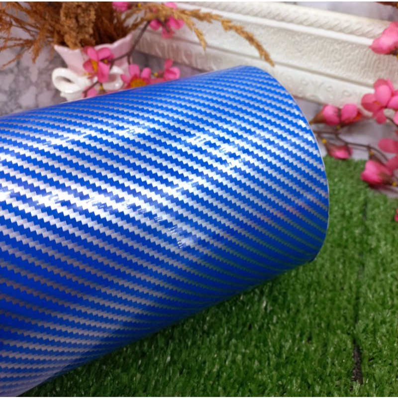 Jual Sticker Skotlet Carbon/ Stiker Karbon Biru Silver | Shopee Indonesia