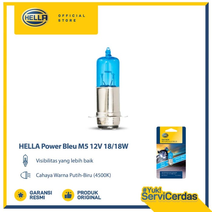 Jual HELLA Bohlam Motor M5 12V 18/18W 4500K Performance - Bohlam Motor ...