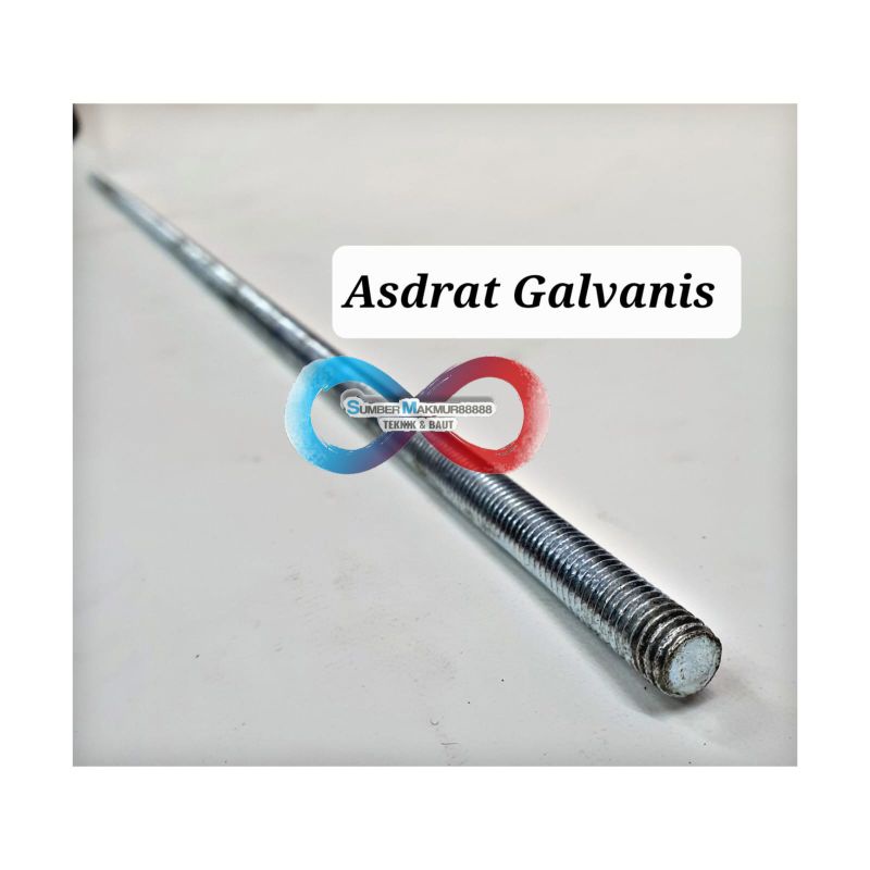 Jual Asdrat Galvanis Putih M 16 Baut Stud Bolt Full As drat | Shopee ...