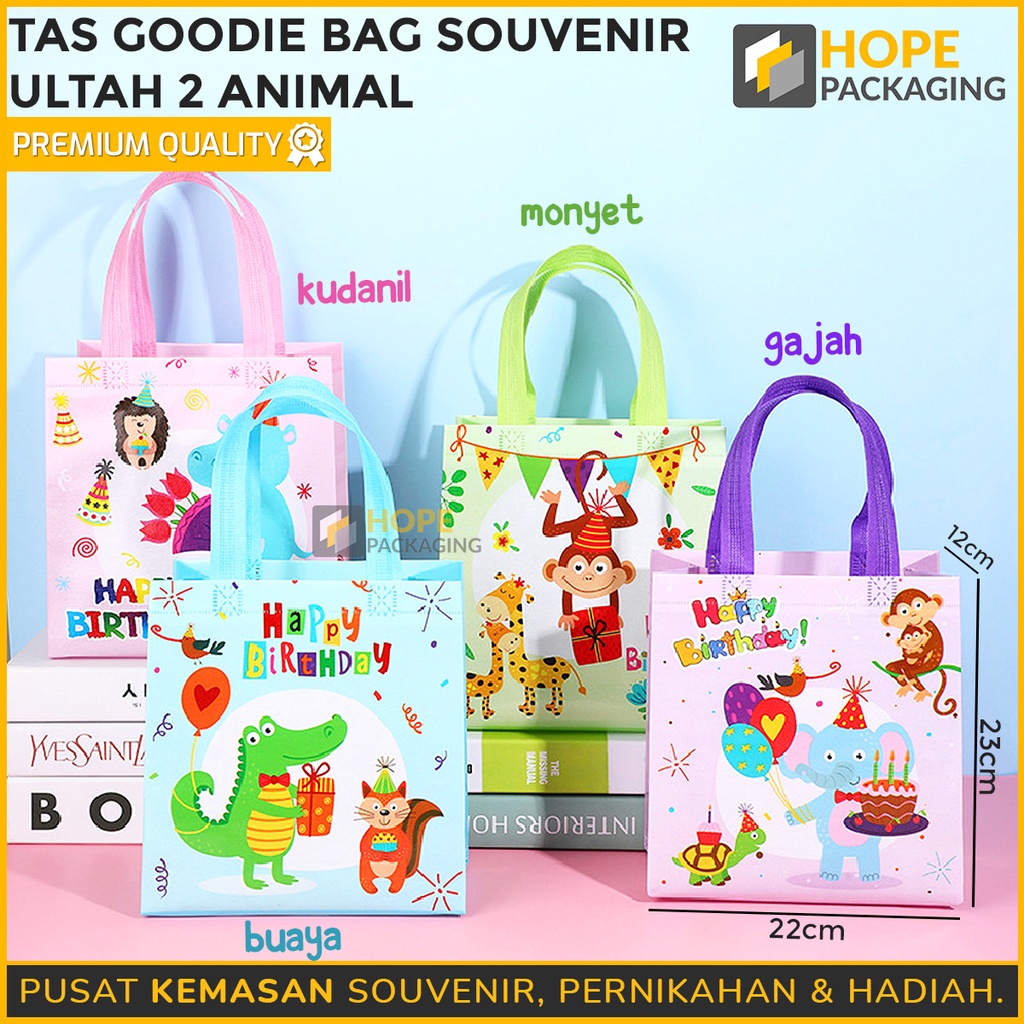 Jual Goodie Bag Motif Animal / Tas Hadiah Souvenir Ulang Tahun / Goodie ...